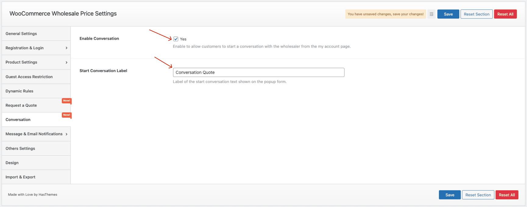 How to Enable the Conversation Feature - Whols
